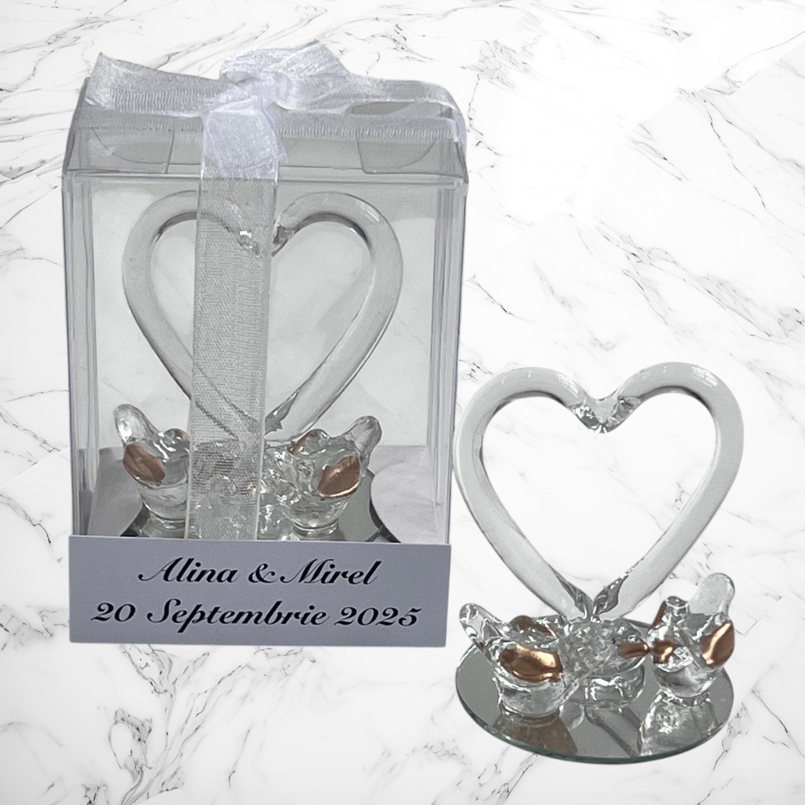 Marturii nunta porumbei sticla