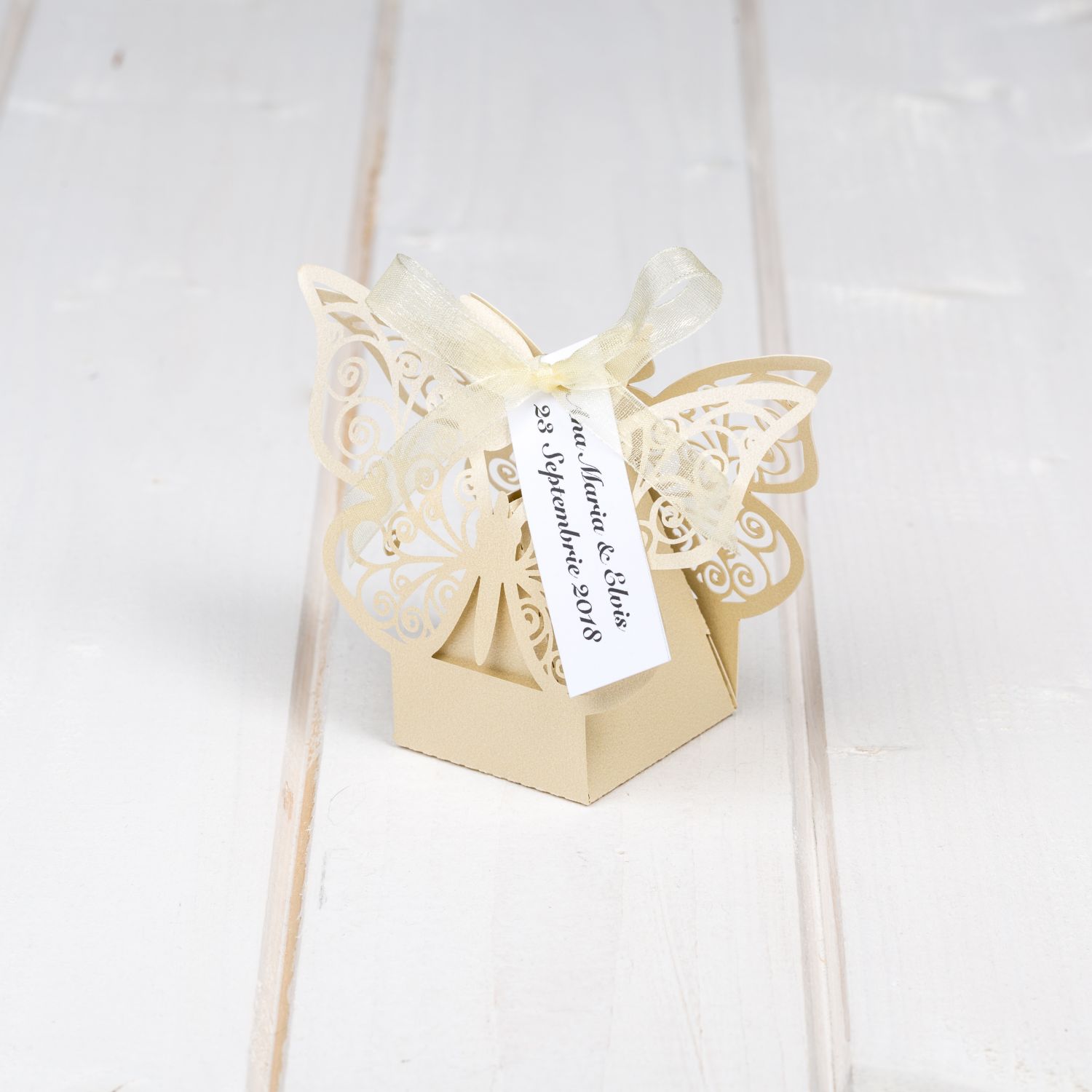 Marturii botez cutiute fluture ivory