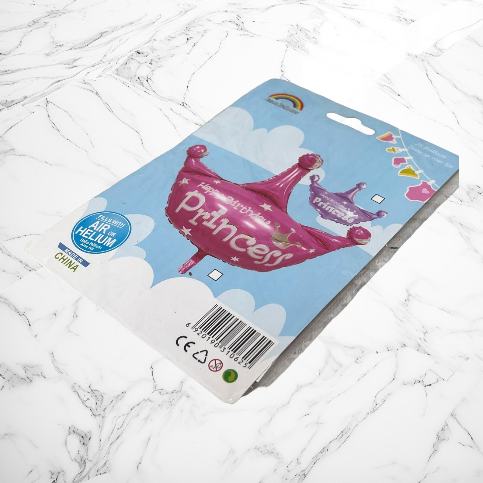 Baloane roz cu heliu Happy Birthday Princess